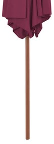 Zahradní slunečník s dřevěnou tyčí 270 cm vínový - Default Title