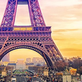 Malvis ® Tapeta Eiffelova věž fialová Vel. (šířka x výška): 360 x 260 cm