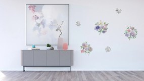 Samolepka na zeď Jemné Fialové Květy | 65 x 85 cm | DF1064