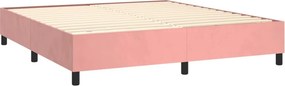 Box spring postel s matrací růžová 180x200 cm samet 3137862