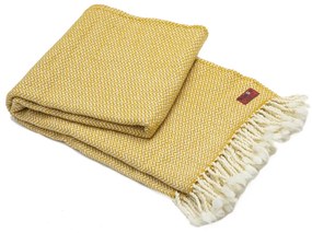 Vlněná deka Marina merino - žlutá