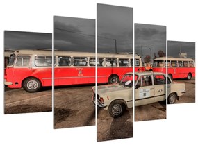 Obraz historických vozidel (150x105 cm)