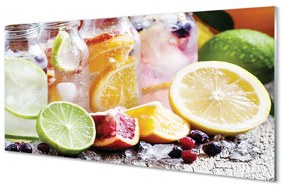 akrylový obraz Sklenice ovocný koktejl ledu 125x50 cm