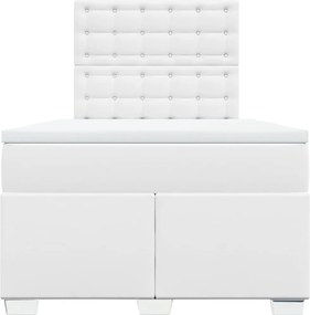 Box spring postel s matrací bílá 120x190 cm umělá kůže 3293013