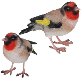 Zahradní figurka z polyesterové pryskyřice Bird, 12x8,5 cm, vícebarevná