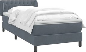 Box spring postel s matrací tmavě šedá 80x220 cm samet 3317800