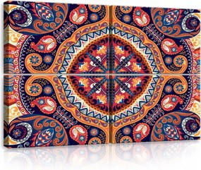 Obraz 120x80 Mandala polyptych etnický vzor ornament jasné barvy