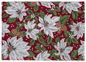 SCANquilt prostírání MOTIV vánoční hvězda červenobílá běhoun delší strana 100-170 cm