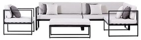 Sensum Skepparholmen Set lounge nábytku, 5 dílů, ocel, polyester, černá, šedá