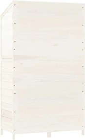 Zahradní kůlna bílá 102 x 52 x 174,5 cm masivní jedlové dřevo 152191