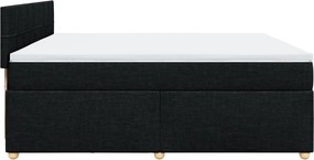 Box spring postel s matrací černá 200x200 cm textil 3289089