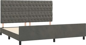 Rám postele bez matrace tmavě šedý 200 x 200 cm samet 3125959