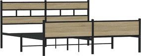 Kovový rám postele bez matrace dub sonoma 180 x 200 cm 3308504