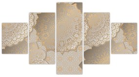 Obraz - Mandaly ve zlatých tónech (125x70 cm)