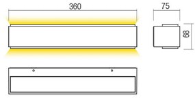 Redo 90406 nástěnné LED svítidlo Dash matně bílé, 15,5W, 4000K, 36cm