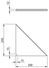 Sapho Sapho, ABELINE rohová police Rockstone 250x250mm, bílá matná, AE250-0101