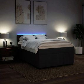 Box spring postel s matrací černá 140x200 cm textil 3289407