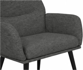 relaxační křeslo, odpočinkové, dřevo/kov/textil, 96x68x79 cm, nohy černé/tmavě šedá, Dekorino KR20260056