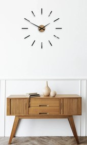 Nástěnné samolepící hodiny Cezar 65 cm černé/hnědé
