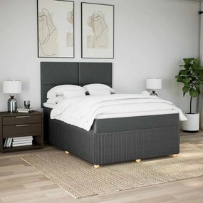 Box spring postel s matrací tmavě šedá 140x200 cm textil 3292073