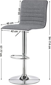 Barová židle Alba šedá - 2 kusy