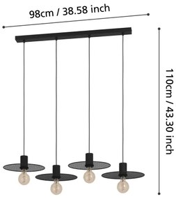 Eglo 43732 - Lustr na lanku IKESTON 4xE27/40W/230V