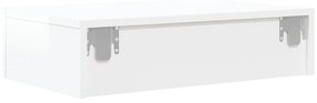 TV skříňka s LED osvětlením bílá vysoký lesk 60 x 35 x 15,5 cm - Default Title