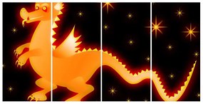 Obraz světélkujícího draka (160x80 cm), 40 dalších rozměrů