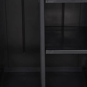 Zahradní úložná skříň černá 65 x 45 x 172 cm PP ratan 151238