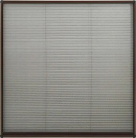 Plisovaná okenní síť proti hmyzu hliník hnědá 120 x 120 cm 148656