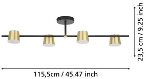 Eglo 39984 - LED Přisazený lustr ALTAMIRA 4xGU10/4,6W/230V 3000K zlatá