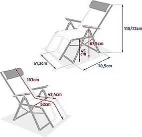 DEOKORK Hliníkové křeslo relaxační MALTA (ivory)