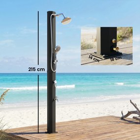 Solární sprcha 35L zahradní sprcha s ochranou proti mrazu otočná sprchová hlavice kohoutek, připojení zahradní hadice