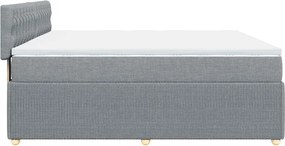 Box spring postel s matrací světle šedá 200 x 200 cm textil 3287570
