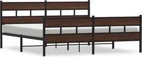 Kovový rám postele bez matrace hnědý dub 183 x 213 cm 3308479