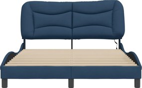 Rám postele s LED bez matrace Hvar Modrá 120x200 cm Látka 3213696