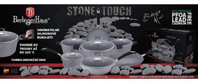 BERLINGERHAUS Wok s mramorovým povrchem s poklicí 28 cm Gray Stone Touch Line BH-1160