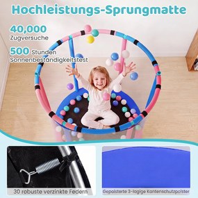 Costway 6 v 1 Dětská trampolína s ochrannou sítí a žárově pozinkovaným – modrý