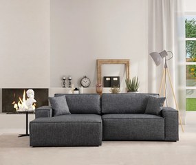 Hanah Home Rohová pohovka PIRLO tmavě šedá levá