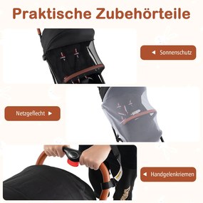 Costway Skládací kočárek s nastavitelným opěradlem a opěrkou nohou