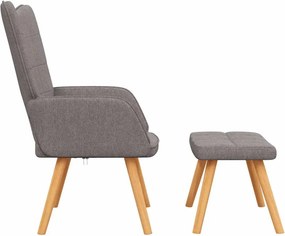 Relaxační křeslo se stoličkou taupe textil 327939