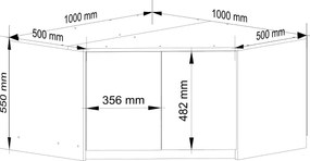 Nástavec na rohovou šatní skříň CLP 100 cm bílý