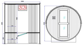 BPS-koupelny Finská zahradní sudová sauna  210x240, 4-6 osob