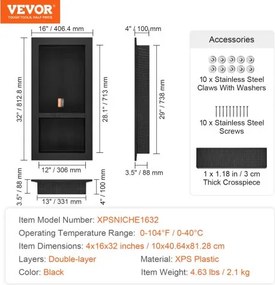 Sprchový výklenek připravený pro dlaždice 40,64 × 81,28 cm