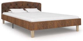 vidaXL Rám postele hnědý umělá broušená kůže 120 x 200 cm