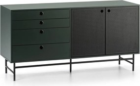 Černo-zelená komoda Teulat Punto, šířka 150 cm