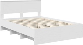 Rám postele s čelo Bílá 140 x 200 cm Kompozitní dřevo 3408844