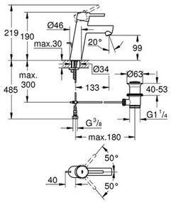 Grohe Concetto - Páková umyvadlová baterie, chrom 23450001