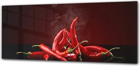 Skleněný obraz 125x50 grafika za sklem paprika