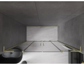 Mexen Velar L Duo, posuvné sprchové dveře do otvoru 170 cm, 8mm šedé sklo, zlatá matná, 871-170-003-42-55